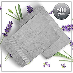 LANE LINEN Bath Sheets Bathroom Towel Set- 4 Pack 100% Cotton Extra Large Bath Towels, Grey Oversized Bath Towels, Bath Towels, Shower Towels Bath Towel Sets for Bathroom - 35x66