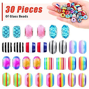 Bracelet Making Kit for Girls, Flasoo 85PCs Charm Bracelets Kit with Beads, Jewelry Charms, Bracelets for DIY Craft, Jewelry Gift for Teen Girls