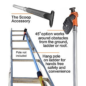 MCCAULEY GUTTER CLEANER PRO, gutter cleaning from The ground, PLUS clean from roof and ladder, and clean off gutter guards from The ground.