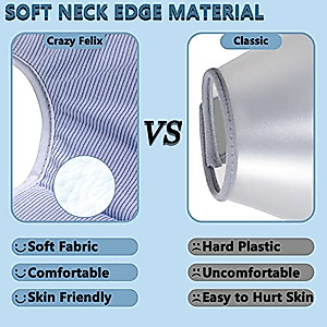 Crazy Felix Cat Cone, Soft Cone for Cats to Stop Licking and Scratching, Comfortable Cat Cone Collar with Upgraded PVC Material and Adjustable Hook&Loop for Healing Wound, After Surgery and Vet Visit