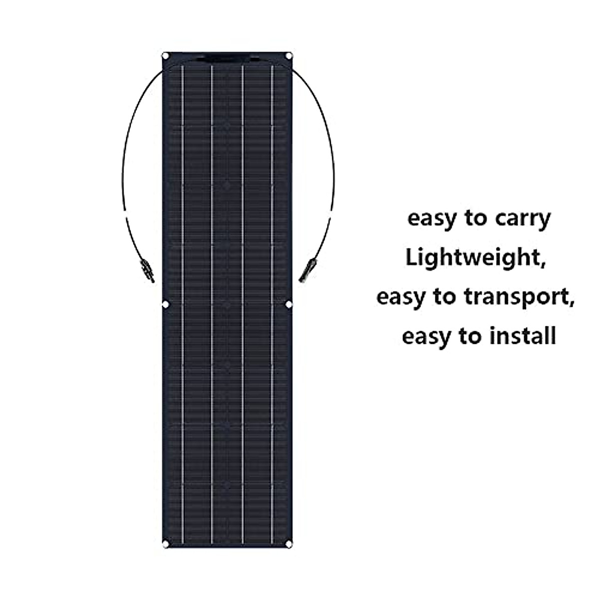 Flexible Solar Panel Kit 100W/220W Monocrystalline Battery Panel Power Generation Panel with Charge Controller for Car RV Boat Camping (Color : 100W)