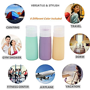 Cinlitek 10Pack Leakproof Silicone Travel Bottles,TSA-Approved Travel Toiletry Bottles for Shampoo Lotion Body Wash-Essential Travel Accessories, Travel Sized Containers for Toiletries