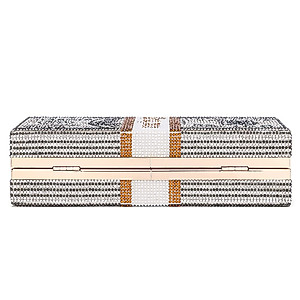 Covelin Dollar Clutch Purse for Women from, Rhinestone Evening Handbag Money Bag Grey