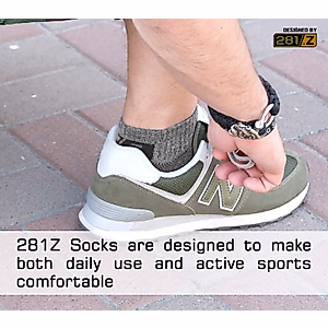 281Z Running Cushion Ankle Low Cut Socks - Athletic Hiking Sport Workout (Stone Grey)(Small 6 Pairs)