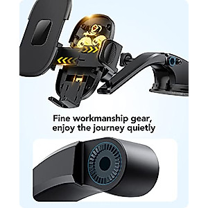 Car Phone Holder, Zethors Phone Mount for Car Dashboard Air Vent Cradle Stable Suction with 360° Flexible, Shockproof 2-in-1 Car Phone Holder Compatible with iPhone 13 Pro Max 12 11, iOS Android Phone