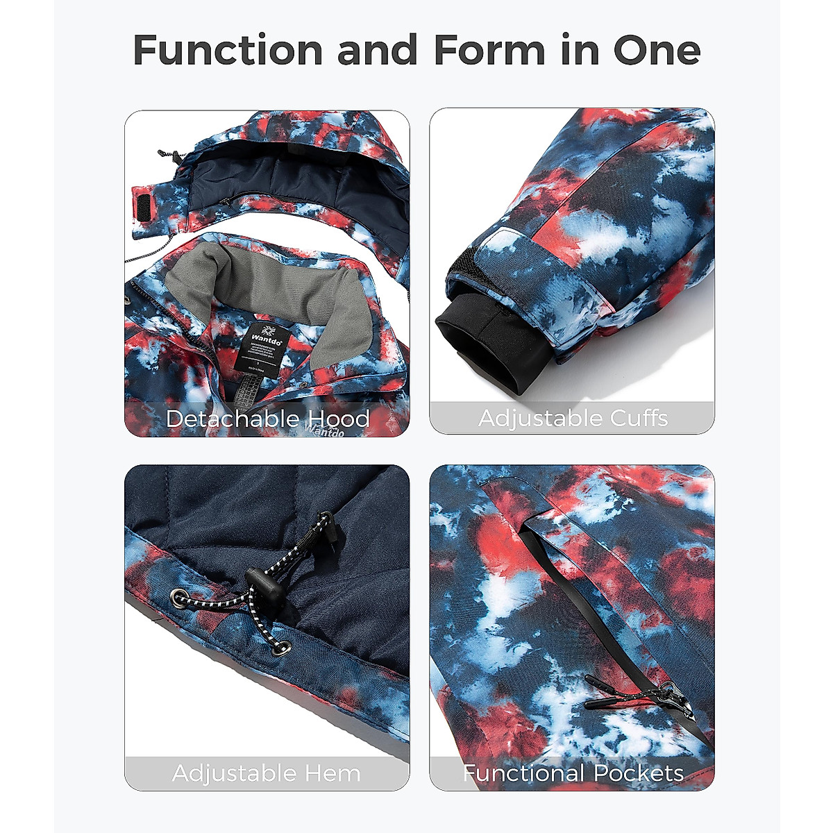 wantdo Women's Mountain Waterproof Ski Jacket Windproof Winter Warm Snowboard Jacket Navy S