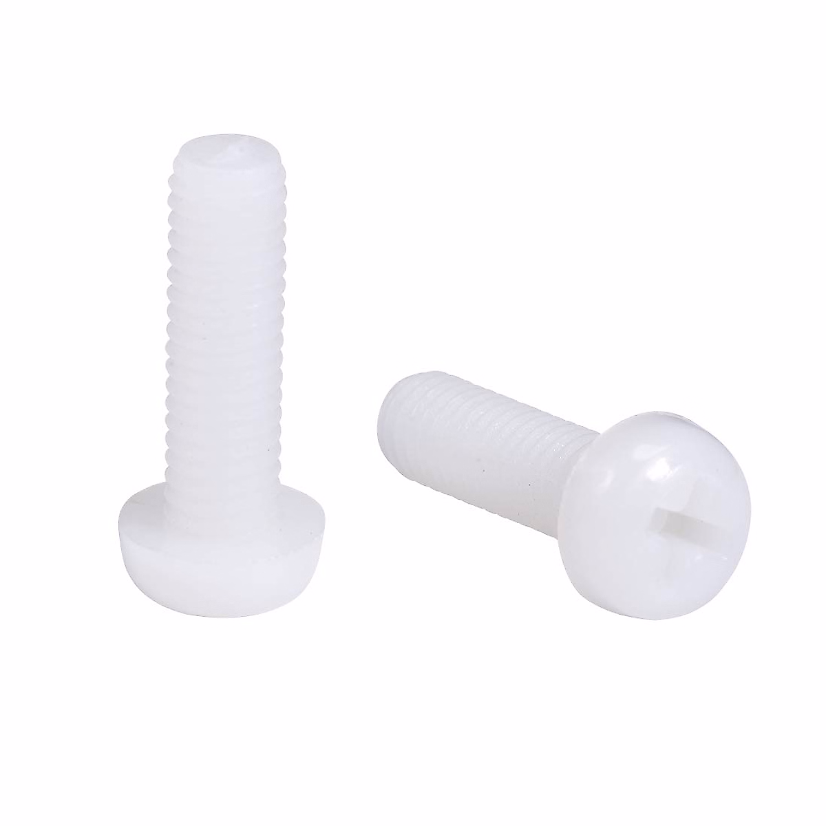 uxcell M6x20mm Threaded Nylon Phillips Cross Pan Head Machine Screws Bolts White 50Pcs