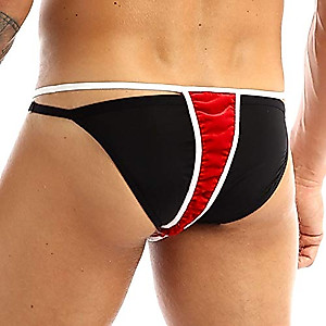 YOOJOO Men's Novelty Thongs Funny G-String Pouch Bikini Christmas Santa Hat Underwear Gag Gifts Santa Bell Large