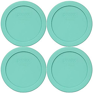 Pyrex Bundle - 4 Items: 7200-PC 2-Cup Sea Glass Plastic Food Storage Lid, Made in the USA