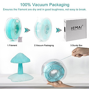 IEMAI PETG Filament 1.75mm, High-Speed 3D Printer Filament for 30-600mm/s Fast Printing, Color Change Blue & White Gradient Filament, Translucent PETG Filament 1kg(2.2lbs) Spool