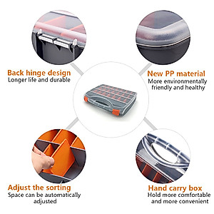 TOPIND Fishing Tackle Box Double-Sided, Transparent Fish Tackle Storage with Adjustable Dividers, Plastic Fishing Organizer Boxes for Fishing Lure Bait Hooks