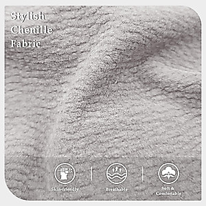 L Shape Modular Sofa Couch, Deep Seat Cloud Couch, No Assembly Required Sofa Set, Crocheting Chenille Fabric, 3-Seater Comfy Cloud Couches for Living Room Apartment Office-Grey