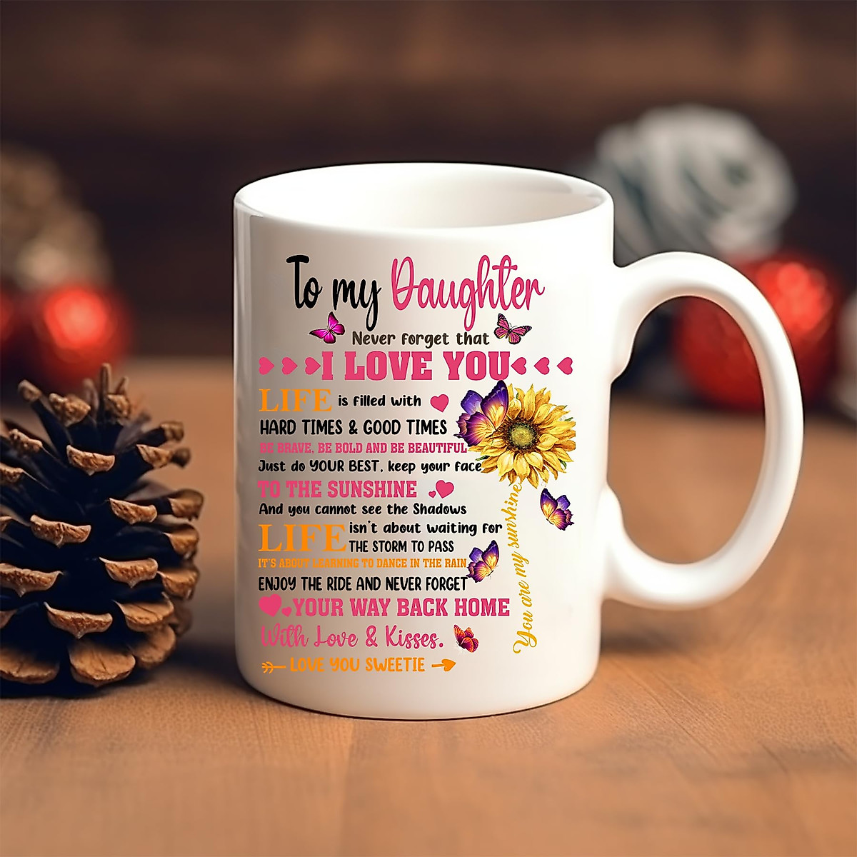 PerfectoStore Sunflower To My Daughter Never Forget That I Love You Mug – To My Dear Daughter In Law I Gave You My Amazing Son- Christmas presents gifts, Coffee Mug Birthday gifts 11oZ Coffee Cup