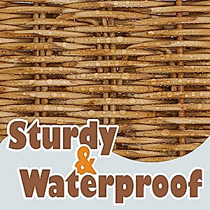 myHomeBody Wicker Basket With 3 Compartments | Woven Baskets for Organizing | Storage Basket, Toilet Tank Basket | Bathroom Counter Organizer, Bedroom Organization | Tan, 1pc