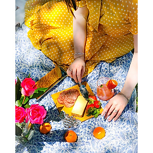 Arthur Court Designs Bamboo Cheese Board with Aluminum Grape Accent Cracker Tray and Spreader 8.5 inch x 8.5 inch board