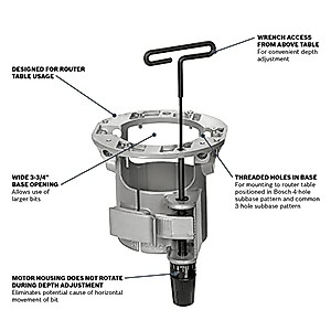 BOSCH RA1165 Under-Table Router Base with Above-Table Hex Key,Silver