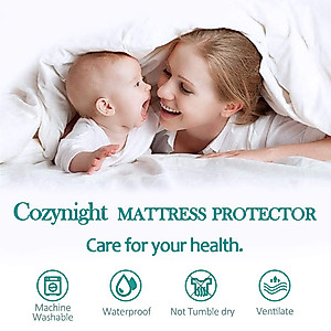 Cozynight Full Size 100% Waterproof Mattress Protector, Breathable, Noiseless, Mattress Cover, Fitted 10"-18" Deep Pocket Bed Cover
