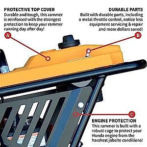 Jumping Jack Tamping Rammer Compactor Tamper for Asphalt and Cohesive Soil 3 HP Honda GX100 Engine