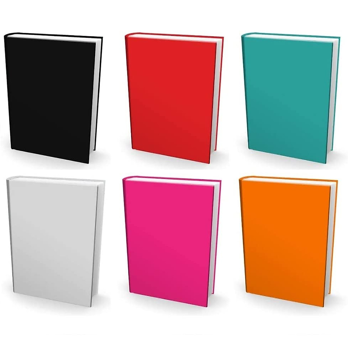 Easy Apply, Reusable Book Covers 6 Pk. Best 8x10 Textbook Jackets for Back to School. Stretchable to Fit Most Medium Hardcover Books. Perfect Fun, Washable Designs for Girls, Boys, Kids and Teens