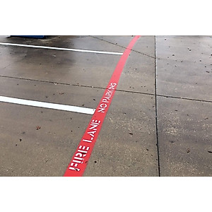 Curb N Sign Fire Lane Stencil - 4 Inch Premium No Parking Stencil for Customizing Curbs or Parking Lots - Reuseable Made in USA with Thick Premium Plastic for multisurfaces