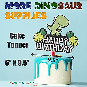 Dinosaur Party Decorations, Dinosaur Birthday Party Supplies & PDF Downloads, for Boys Girls, Dino Party Decorations with Jurassic Park Fringe Backdrop, Godzilla T Rex Balloons, 3, 4 year old (GOLD)