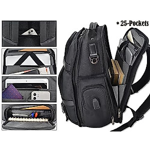 Welkinland Business backpack, Executive backpack, Tech backpack, Commuter backpack men, Professional mens leather business backpack,15 inch backpack for women,Laptop backpack for men,Tech backpack men