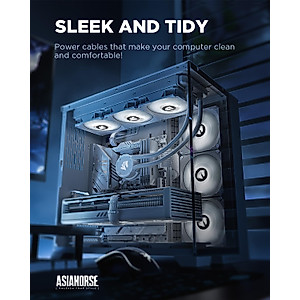 ASIAHORSE 16AWG PSU Cable Extension Power Cords, Customized Power Supply Mod Sleeve Extension Cable, ATX/EPS/8-pin PCI-E/6-pin PCI-E for ATX Power Supply (White)