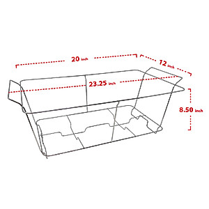Party Essentials Deluxe Full Size Heavy Duty Chafing Rack, Wire Buffet Rack Stand, Serving Trays Frame Food Warmer, Chrome (Case of 12)