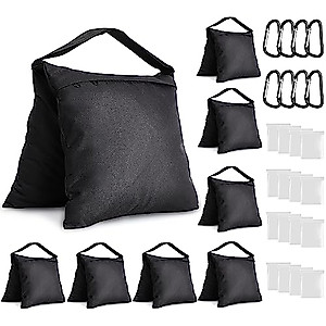 8 Packs Sandbags Weight Bags for Light Stand Photography Video Support, Heavy Duty Saddlebags for Backdrop Stand, Photo Tripod, Outdoor Canopy, Pop up Tent, Umbrella Base, Fishing Chair, Wedding Shed