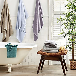 Great Bay Home 100% Cotton Hand Towel Set (16 x 28 inches) Highly Absorbent, Textured Popcorn Weave Hand Towels. Acacia Collection (Set of 6, Periwinkle)