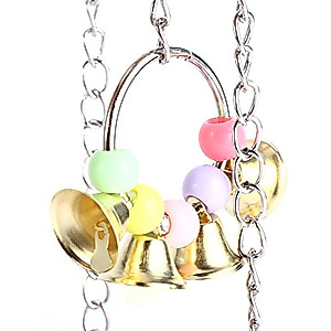 Ladder Bird Toy, Wooden Rainbow Bridge Steps Stairs Climbing Swing Double-Layer Toys for Pet Hamster Parakeet Budgie Cockatiel Trainning