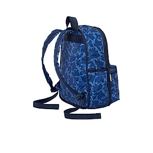 LeSportsac Flower Petals Basic Backpack/Rucksack, Style 7812/Color F976, Navy Blue Flower Petals Artfully Arranged in Modern Abstract Style Design, Slate Blue Bag