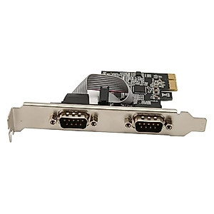 2 Port PCIE RS232 Serial Card with Full Size Bracket, Supports for Windows, for Linux, 256 Byte FIFO Depth, for POS Systems, Scanners, Printers