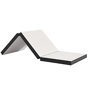 Tri-Folding Mattress, 3 Inch Foldable Gel Memory Mattress, CertiPUR-US Portable Mattress Topper with Washable Cover-Fold Foam Mattress Medium Firmness, for Travel, Camping, Sleepovers (Small Twins)