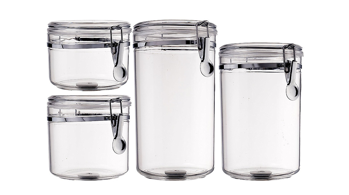 Bellemain 4pc Airtight Acrylic Canister Set for Fresh Food Storage