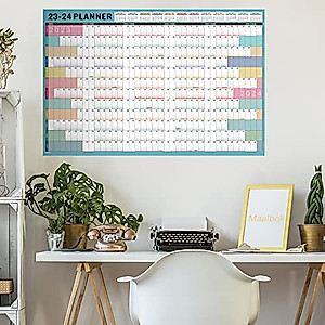 2023-2024 Yearly Wall Calendar - July 2023 - June 2024, Yearly Wall Calendar 2023-2024, 2023-2024 Wall Calendar with Holidays, 23.1" x 34.6" (Open), Year-Round Large Wall Calendar, Colorful, Thick Paper, Double-Sided Small Round Sticks