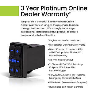 BOSS Audio Systems BPS1RS Carling Rocker Switch – Receives Audio Via Bluetooth and 3.5 mm Jack Directly to an Amplifier. Best for ATV/UTV. Also Marine, RV, Trucking, Emergency Vehicle Industries