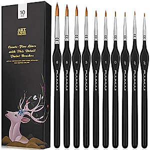 Kolinsky Sable Watercolor Brushes, 10pcs Sable Detail Paint Brush Set Will Keep a Fine Tip Point and Spring for Watercolor Acrylic Gouache, Miniature, Nail Art & Models Warhammer 40k