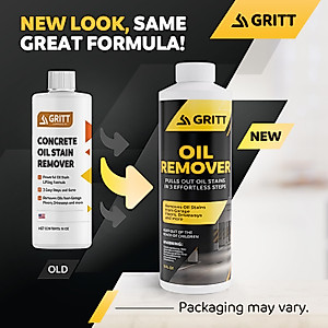 GRITT COMMERCIAL Concrete Oil Stain Remover | All Purpose Concentrated Cleaner for Oil, Grease, and Rust | Removes Stains from Concrete and Asphalt Driveways, Garages, and Patios 16oz
