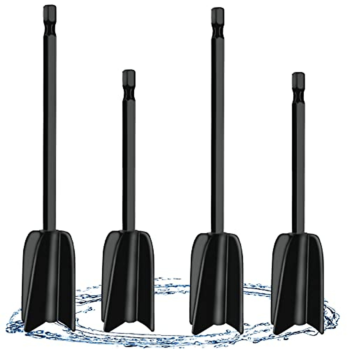 Resin Mixer Epoxy Mixer Paddles - 4 Reusable Reusable Paint and Resin Mixer Paddle to Mix Epoxy Resin, Paint, Ceramic Glaze and Reduce Bubbles - Paint Mixer for Drill