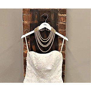 NAHANCO IDO20117 Bridal Hanger Set, White Wooden Hangers Imprinted with I Do and I Do Too, 17” (2 Piece Set)
