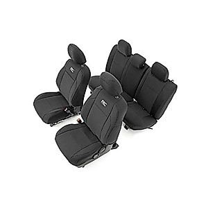 Rough Country Front & Rear Neoprene Seat Covers for 2016-2022 Tacoma - 91031, Black