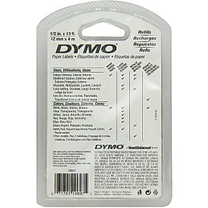 DYMO 2025928 10697 Self-Adhesive Paper Tape for LetraTag Label Makers, White (2 Pack of 2 Piece Each)