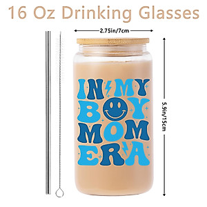 Boy Mom Gifts for Mom - New Mom Gifts - Postpartum Gifts for Mom to be - Cool Birthday Christmas for Pregnant Mom, Expecting Mom, Baby Mama, Mommy To Be In My Boy Mom Era 16 oz Iced Coffee Cup