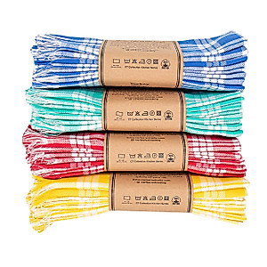 Cerberus Trade Dish and Kitchen Towels -0 Cotton Bar and Hand Towels, Absorbent for Dishes, Blue (Set of 4)