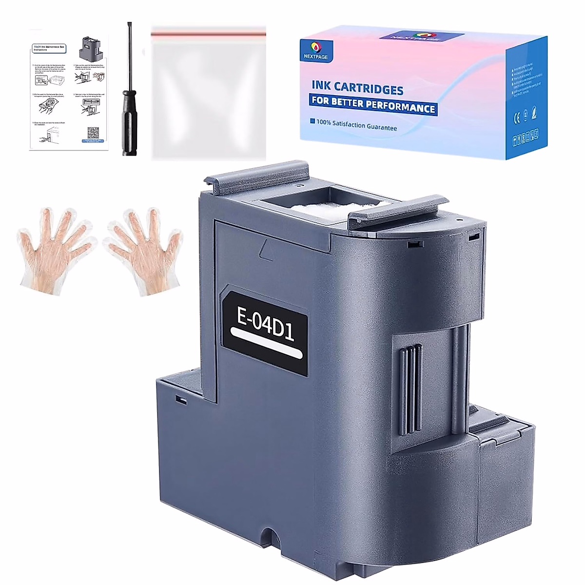 T04D1 Ink Maintenance Box for ET-15000 ET-3750 ET-3760 WF-2860 ET-4760 ET-3850 ET-4850 XP-5100 Printers（TO4D1/ EP-04D1/ TO4D100/ EWMB2/ 04D1 Waste Ink Tank）