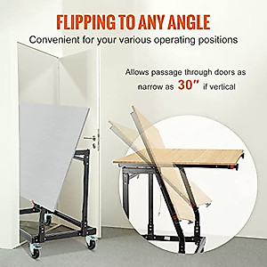 VEVOR Material Mate Panel Cart and Shop Stand, 4 x 4” Smooth Rolling Casters, Adjustable Width 22''-30-1/4'', Rigid Iron Frame Construction Plywood Cart, Mobile Workbench for Tools and Accessories