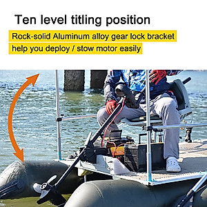 AQUOS Haswing 12V 20LBS 23.6inch Bow Mount Trolling Motor for PF Series Small Pontoon Boat, Inflatable Pontoon Boat, Kayaks, Small Dinghies Rafts Saltwater and Freshwater Use