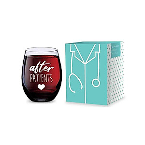 GSM Brands Stemless Wine Glass for Nurses and Doctors (After Patients) Made of Unbreakable Tritan Plastic - 16 ounces