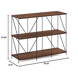 Furinno Besi 3 x 2 Industrial Multipurpose Shelf Display Rack with Metal Frame, Walnut Cove